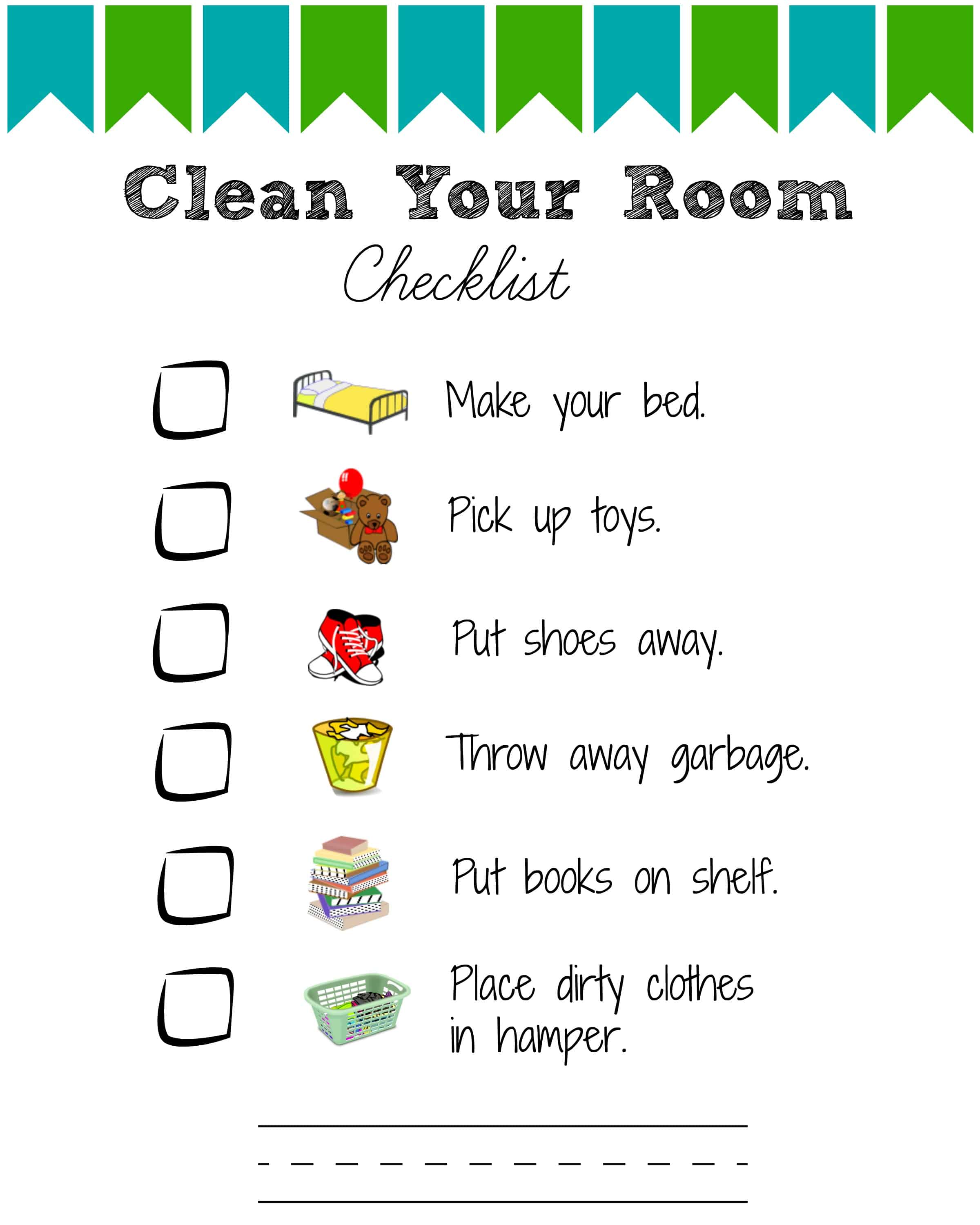 Printable Room Cleaning Checklists For Kids Views From A Step Stool
