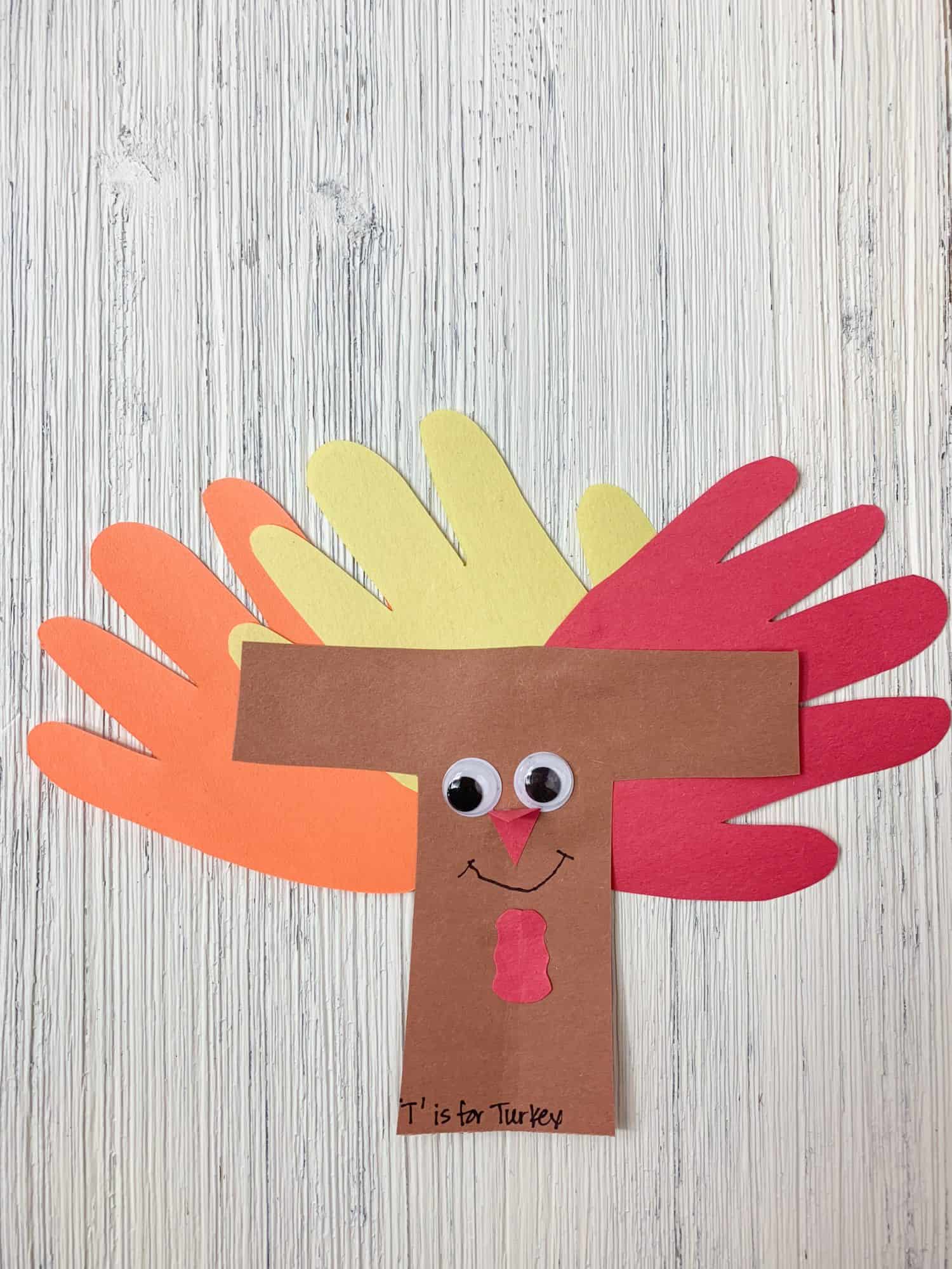 'T' is for Turkey Thanksgiving Craft - Views From a Step Stool