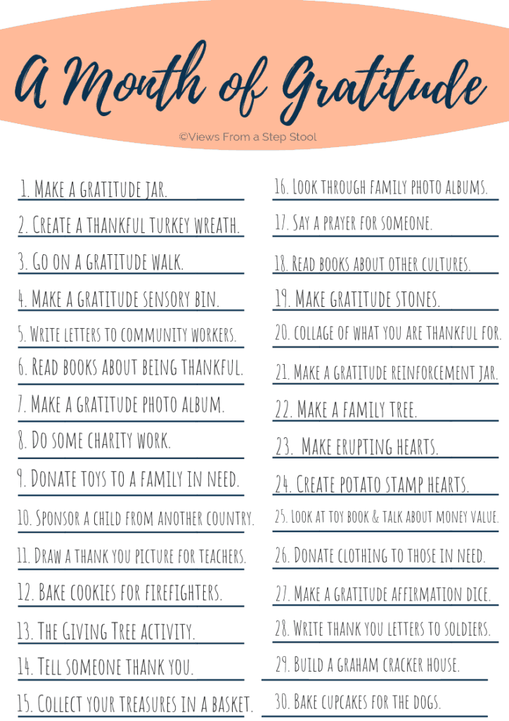 A Month Of Gratitude With Kids Teach Kindness Love And Thanks 