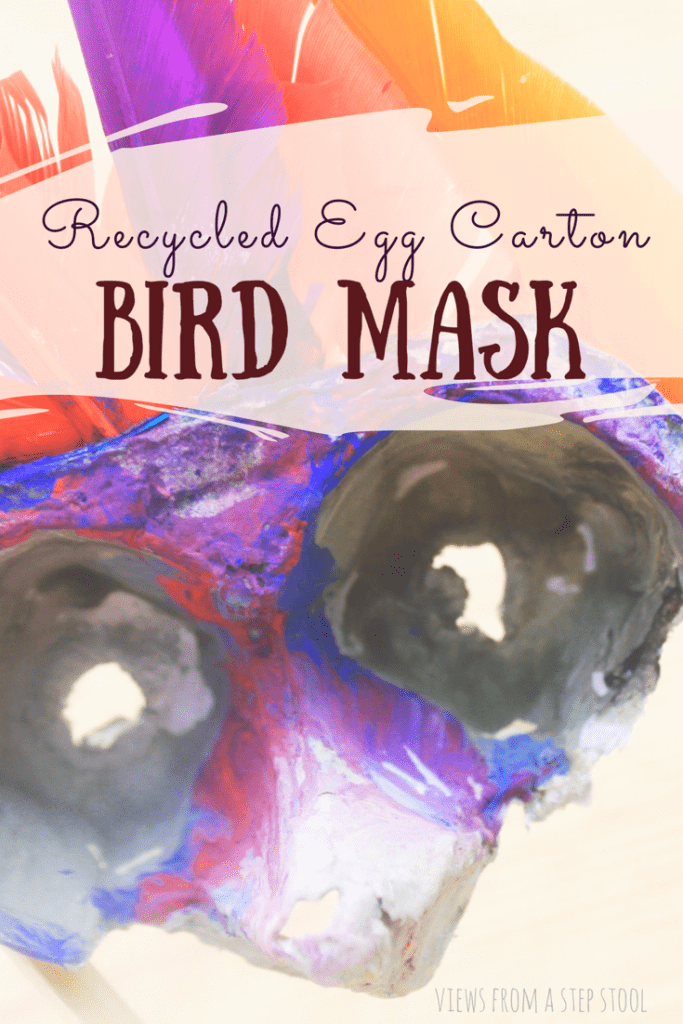 DIY Bird Mask from Recycled Egg Cartons - Views From a Step Stool
