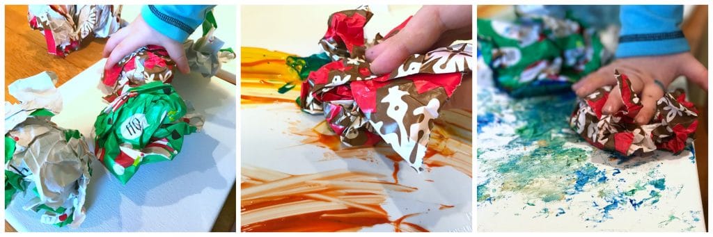 Paint Using Leftover Wrapping Paper - Views From a Step Stool