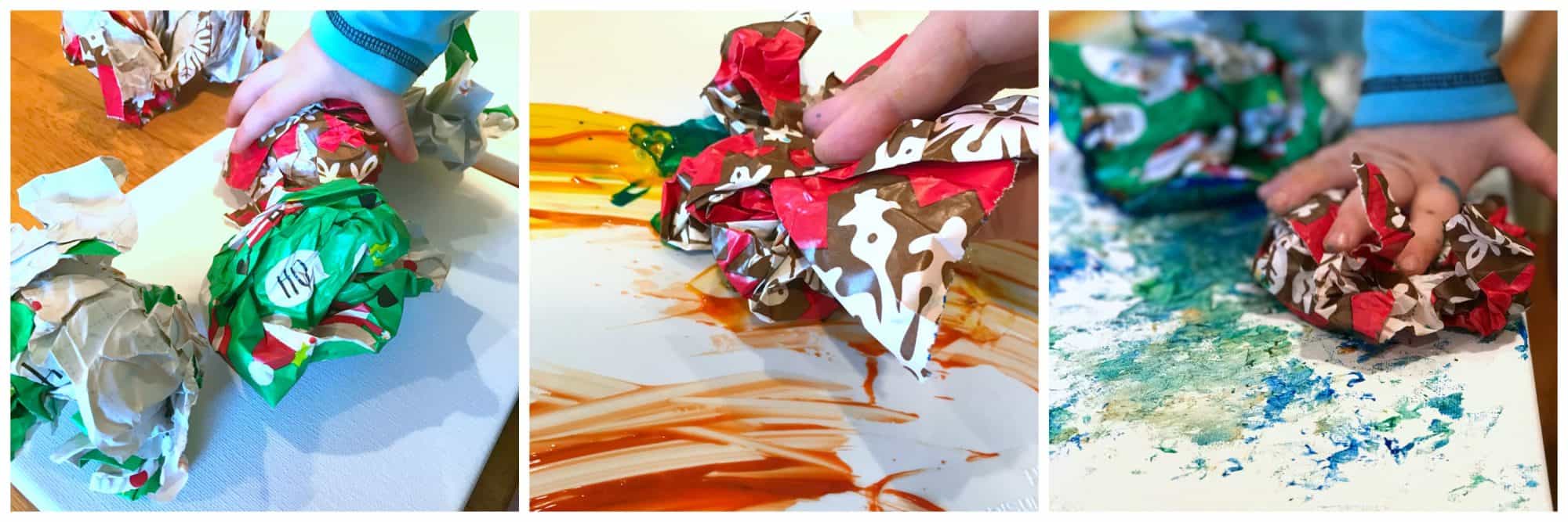 Paint Using Leftover Wrapping Paper - Views From a Step Stool