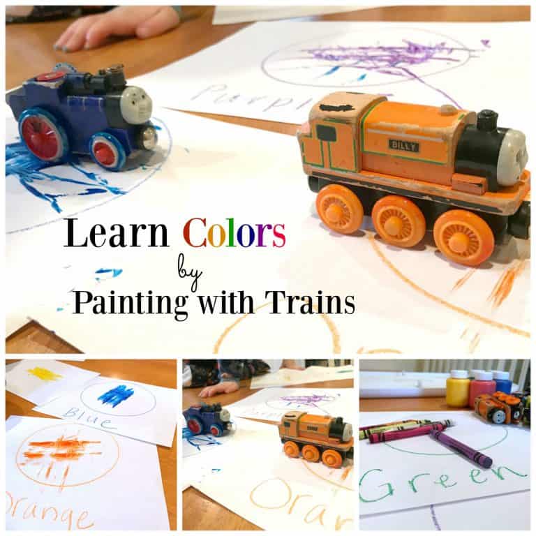 Learning Colors by Painting with Trains - Views From a Step Stool