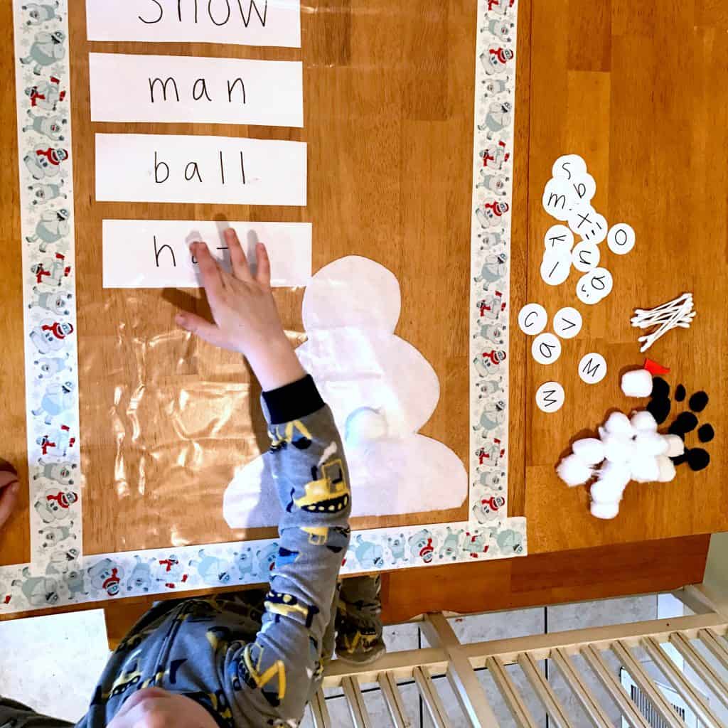 Snowball Sight Words on a Sticky Table - Views From a Step Stool