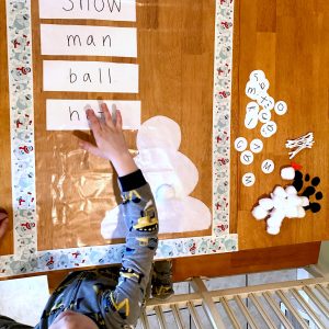 Snowball Sight Words on a Sticky Table - Views From a Step Stool