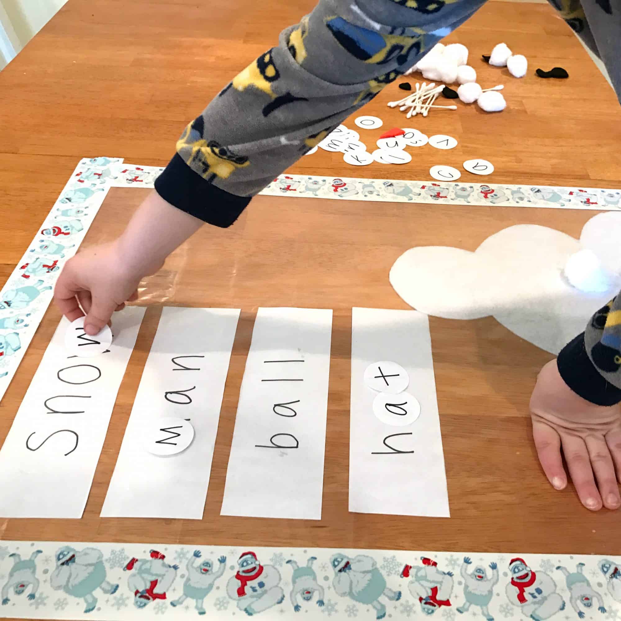 Snowball Sight Words on a Sticky Table - Views From a Step Stool