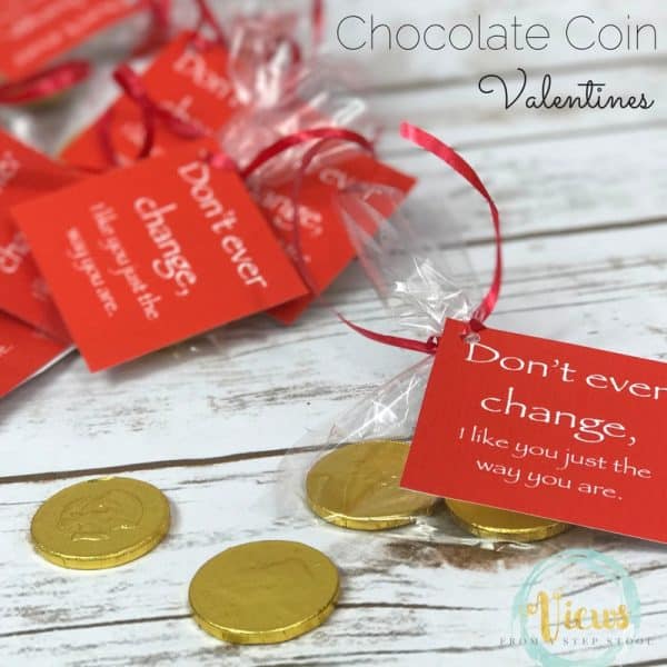 Chocolate Coin Valentines with Free Printable Tag