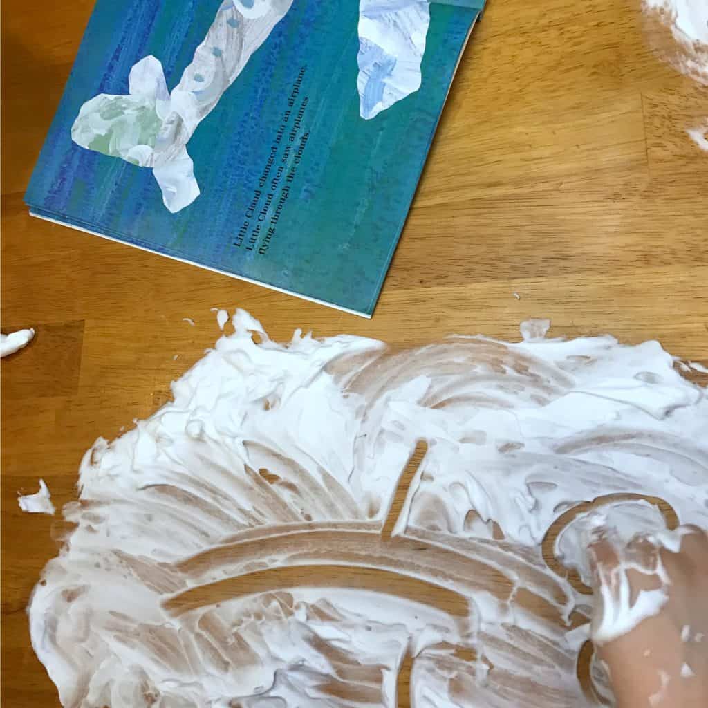 Drawing Clouds in Shaving Cream with 'Little Cloud'