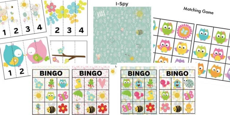 Spring-Themed Printable Games for Toddlers and Preschoolers