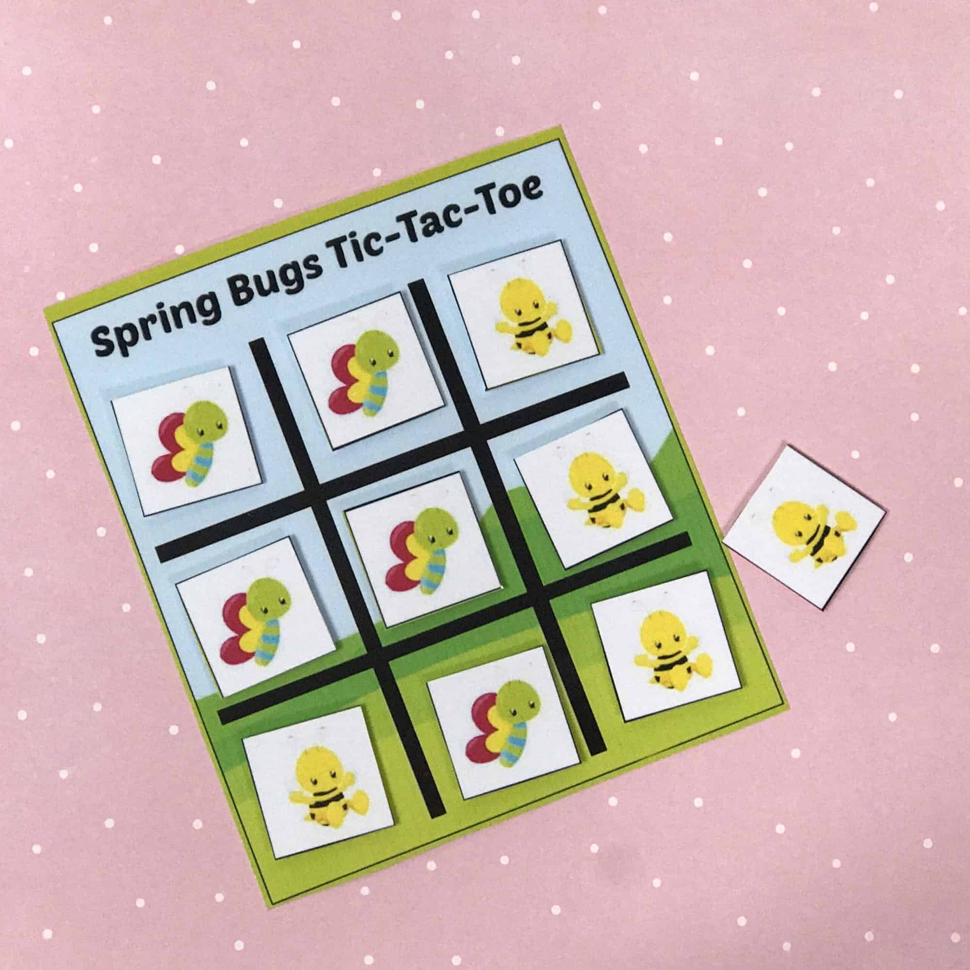 Spring Bugs Tic Tac Toe Printable Game and Busy Bag