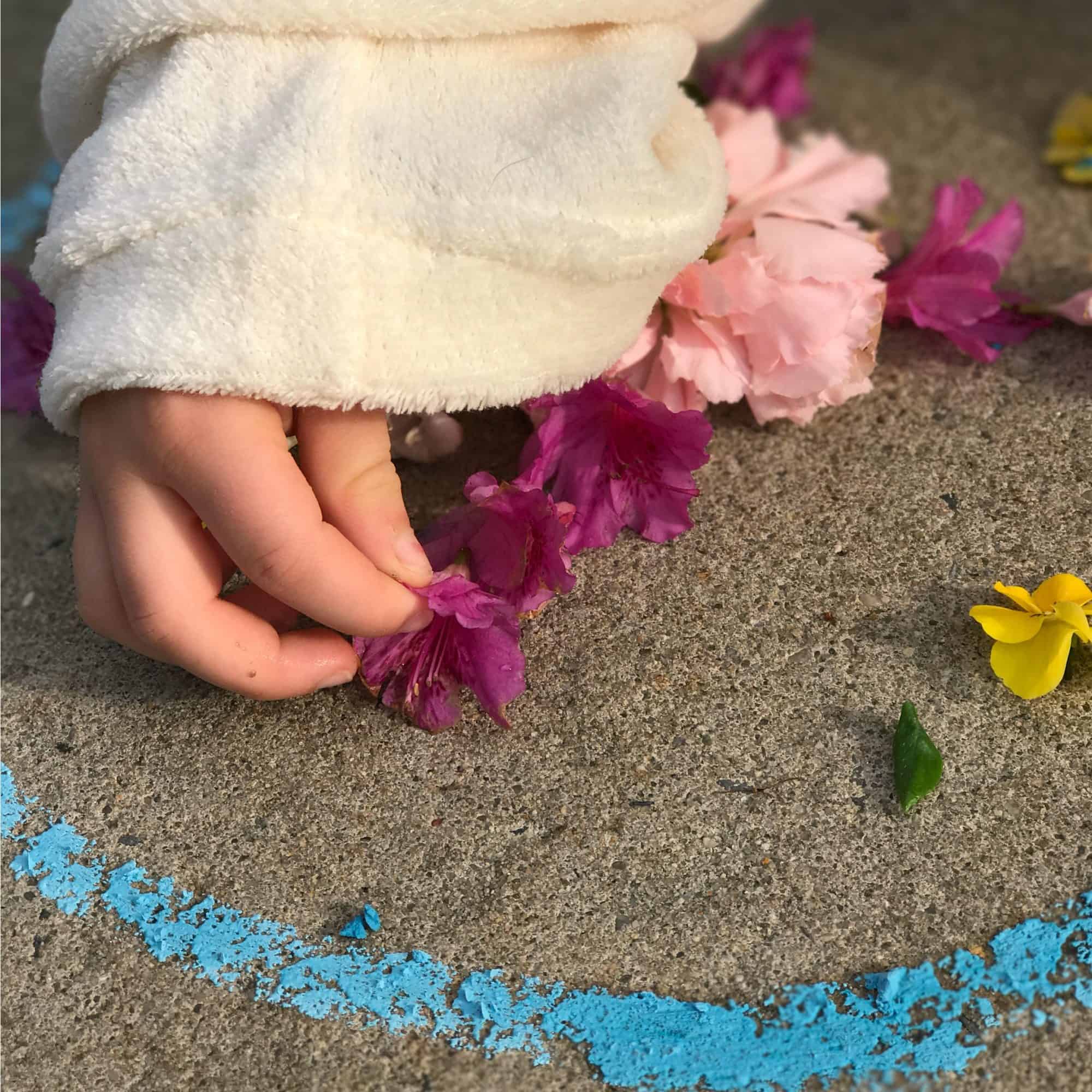 Flower Mandala Outdoor Process Art for Kids - Views From a Step Stool