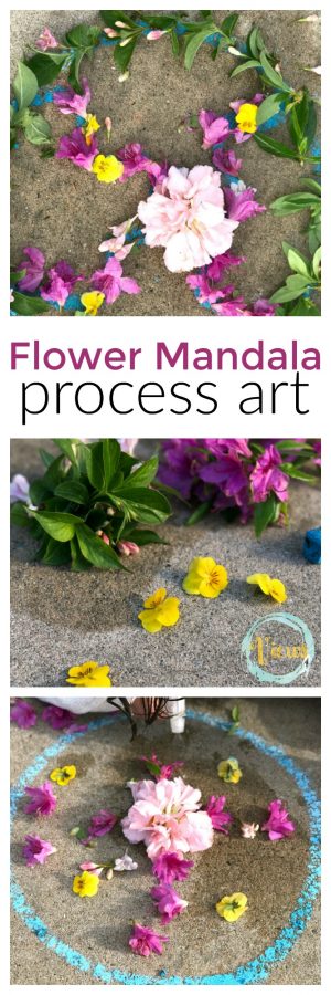 Flower Mandala Outdoor Process Art for Kids - Views From a Step Stool