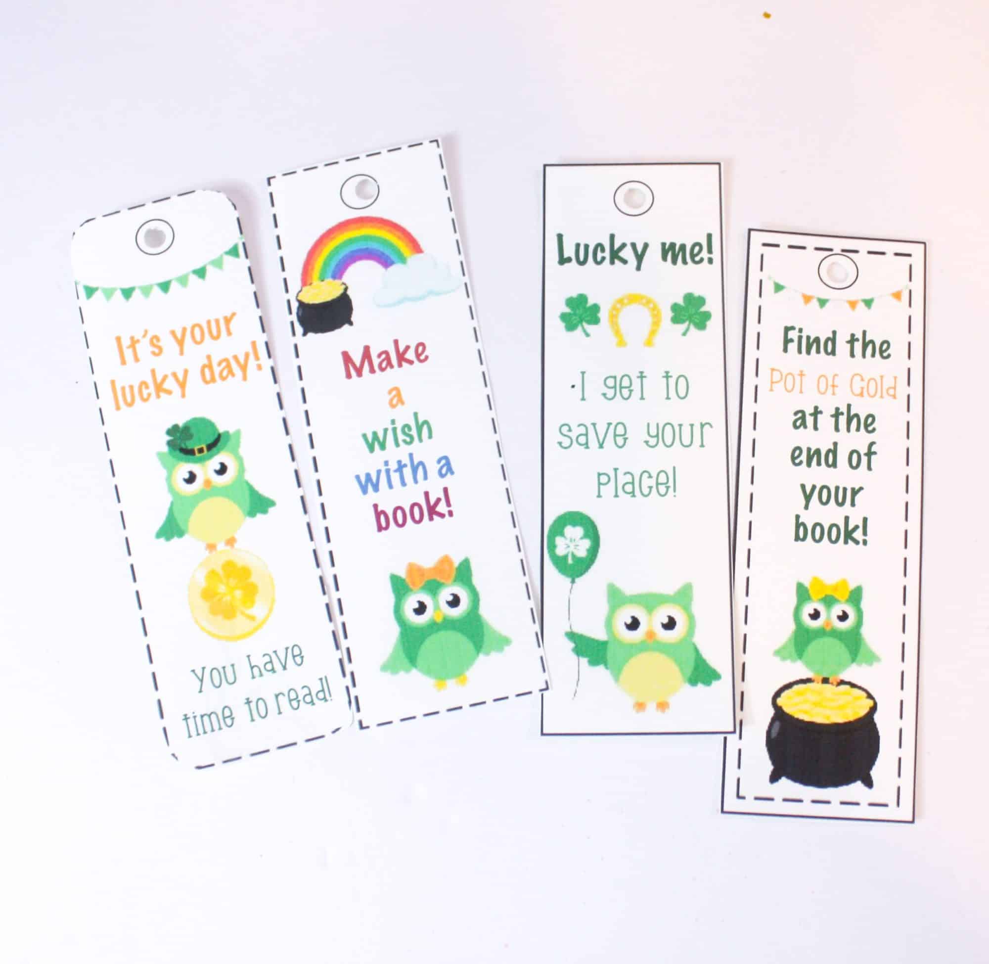 Free St. Patrick's Day Printable Bookmarks with Cute Owls