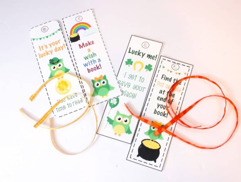 Free St. Patrick's Day Printable Bookmarks with Cute Owls