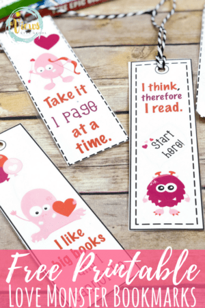 Free Printable Bookmarks: Funny Monster Valentine's Day Bookmarks ...