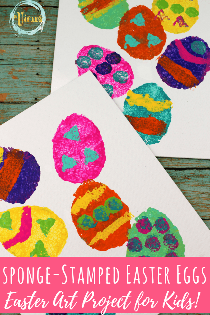 Sponge Stamped Easter Eggs: Easter Art Project for Kids