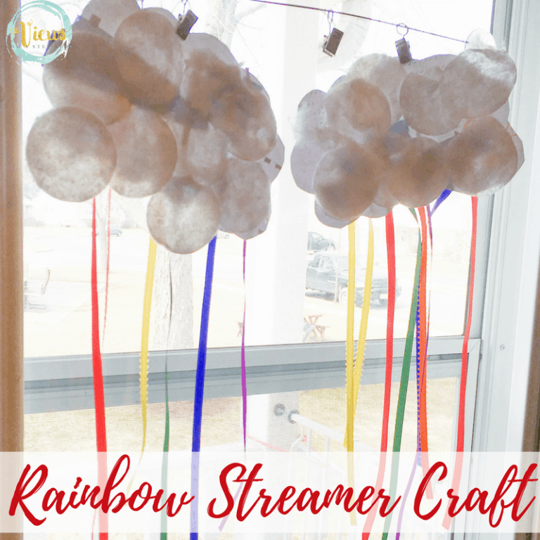 Rainbow Streamer Craft for Kids - Views From a Step Stool