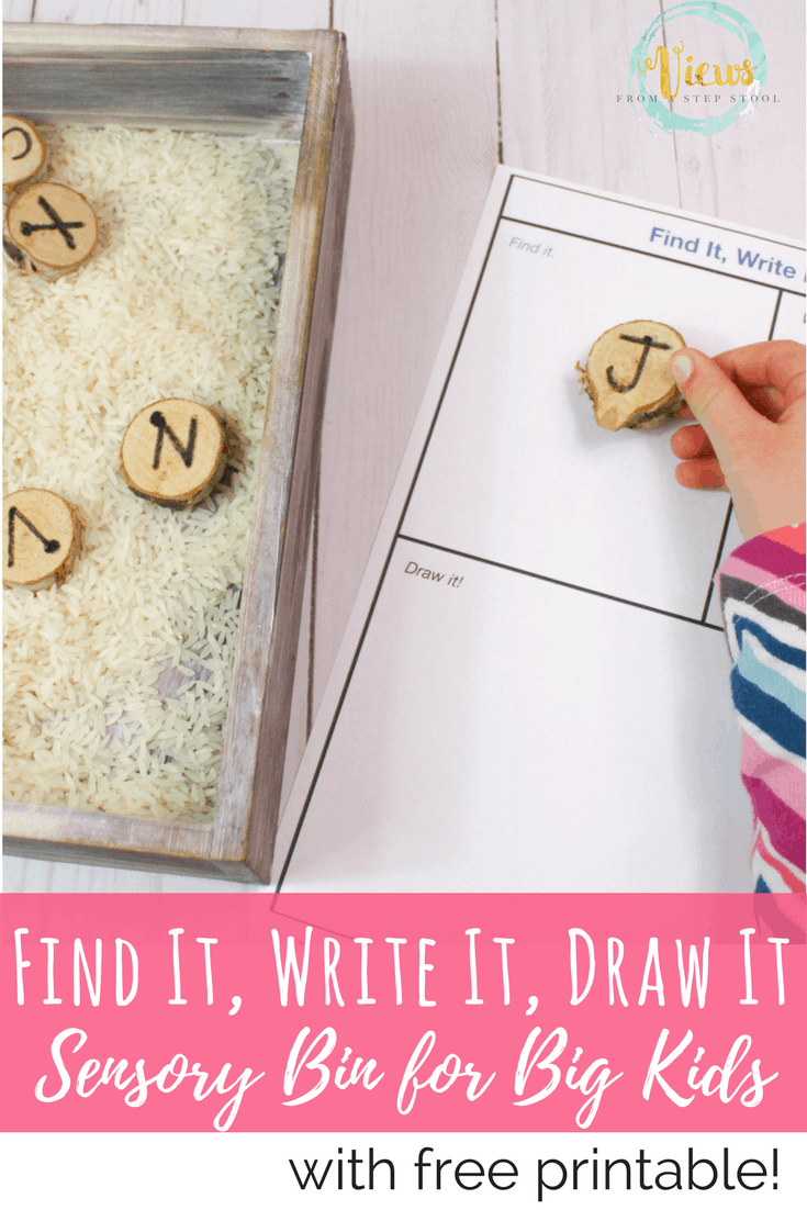 Natural Alphabet Sensory Bin for All Ages - Views From a Step Stool