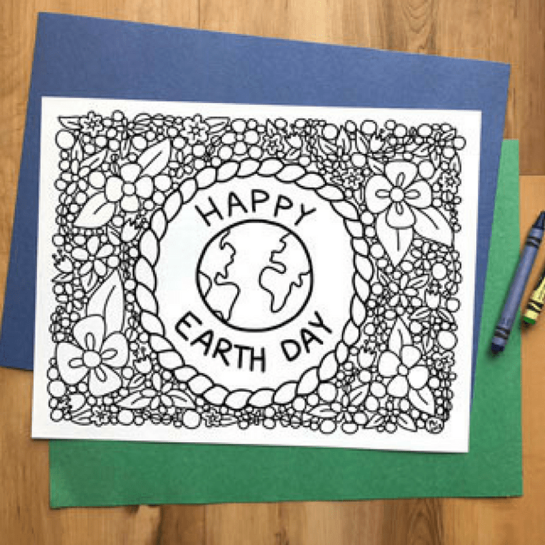 Earth Day Coloring Page for Kids or Adults: Free Printable - Views From ...