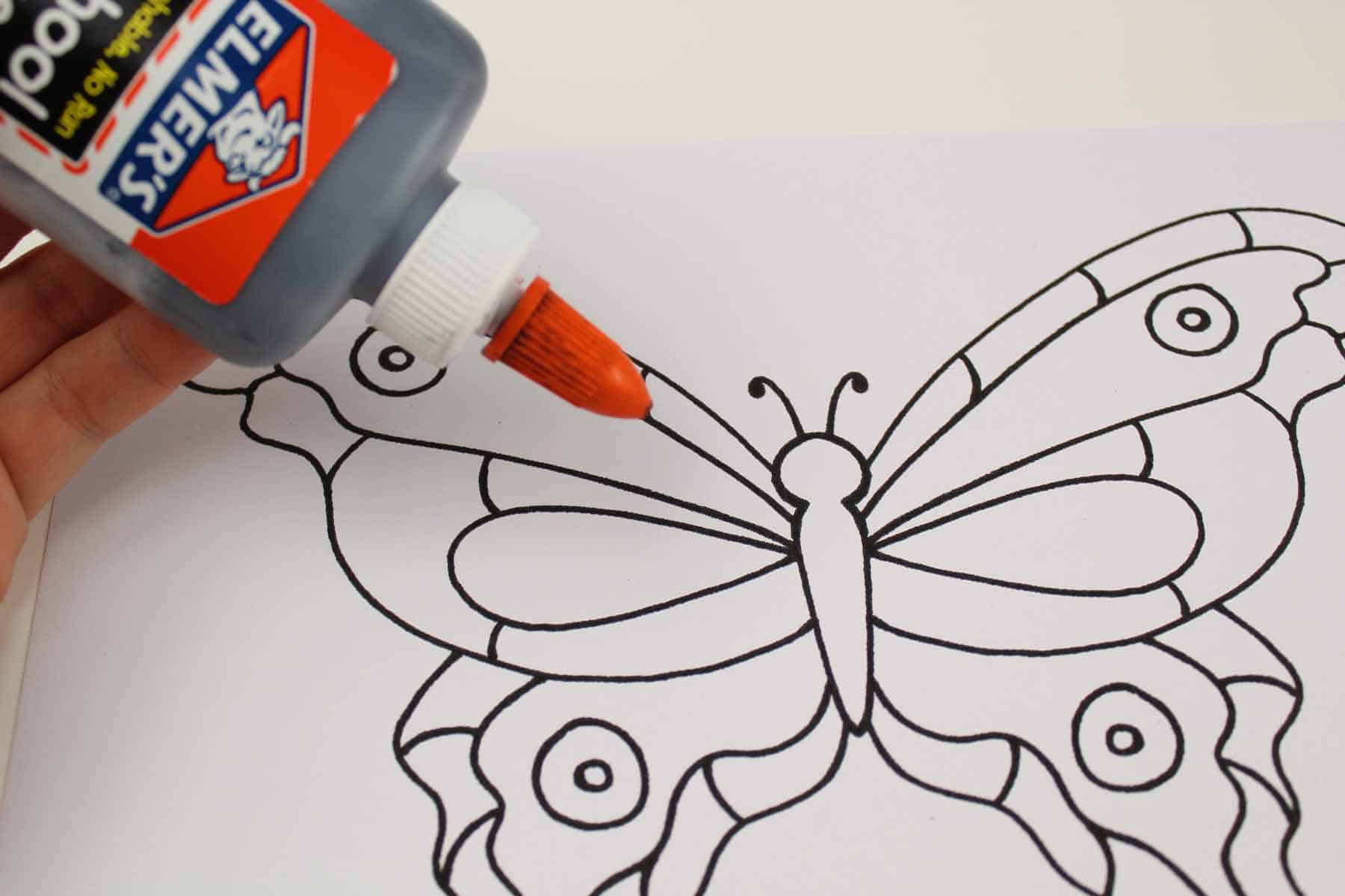 Butterfly Black Glue Craft for Kids - Toddlers Can Do This Too!