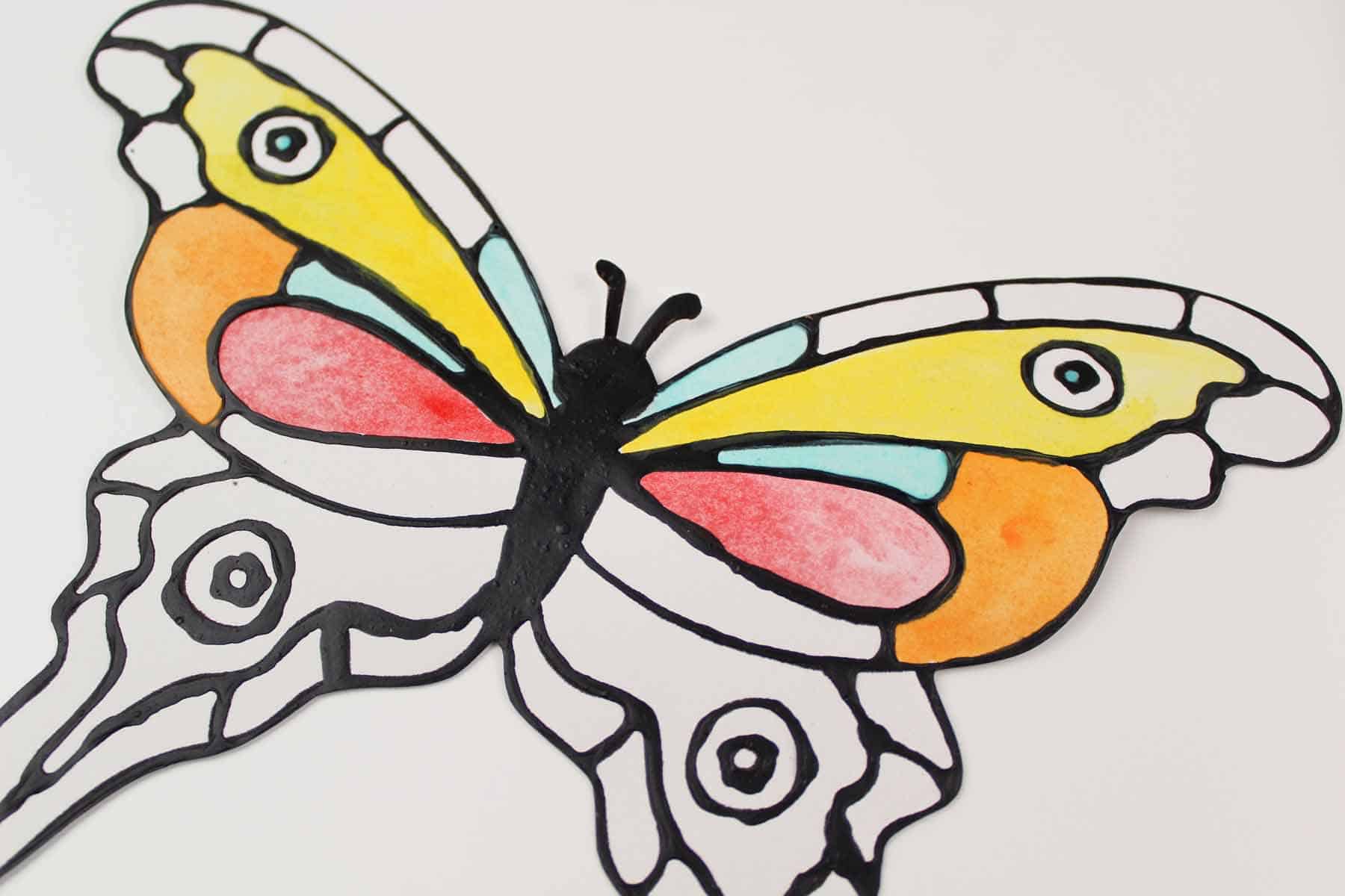 Butterfly Black Glue Craft for Kids - Toddlers Can Do This Too!