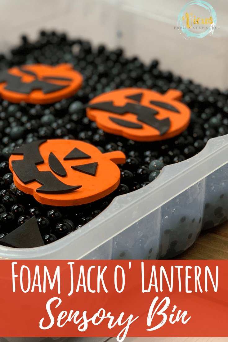 Jack O Lantern Water Bead Sensory Bin - Views From a Step Stool