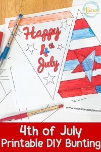 Printable 4th of July Bunting Craft to Color In - Views From a Step Stool