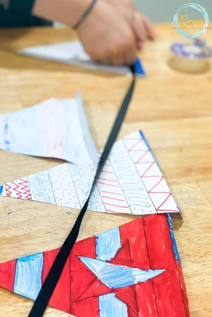 Printable 4th of July Bunting Craft to Color In - Views From a Step Stool