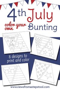 Printable 4th of July Bunting Craft to Color In - Views From a Step Stool