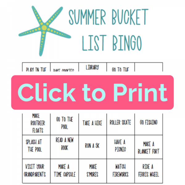 Summer Bucket List Bingo: Printable Game for Families - Views From a ...