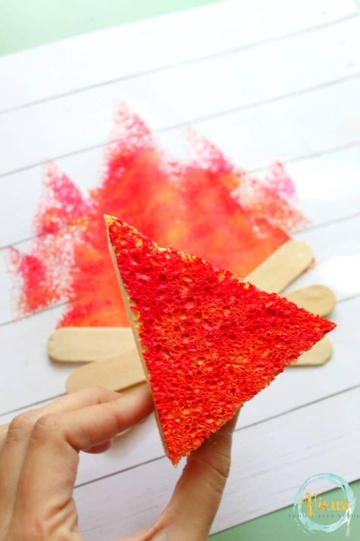 Sponge Stamped Camping Art for Kids: Campfire Craft - Views From a Step ...