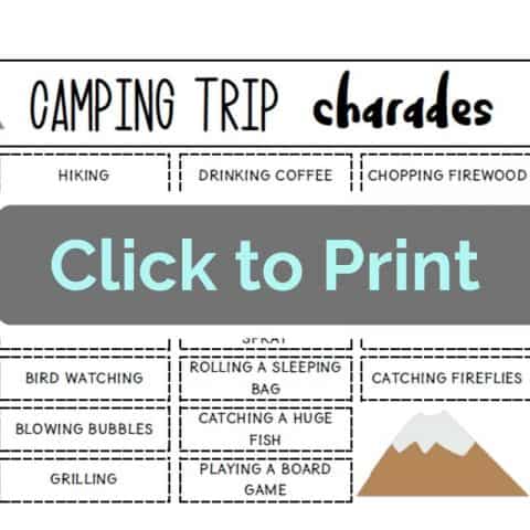 Camping Charades Printable Game - Views From a Step Stool