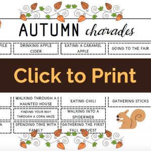 Fall Charades Printable Game for Families - Views From a Step Stool