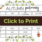 Fall Pictionary Printable Board Game for Kids - Views From a Step Stool