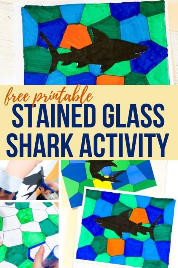 Easy Shark Stained Glass Pattern