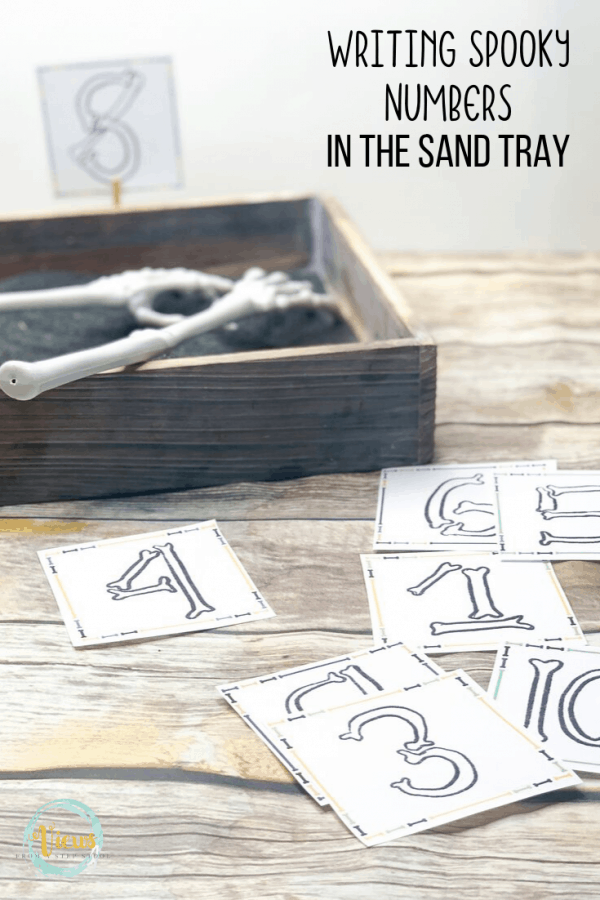 Skeleton Sand Tray for Halloween Sensory Play - Views From a Step Stool