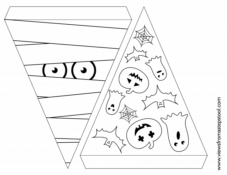 Printable Halloween Bunting Craft for Kids to Color - Views From a Step ...
