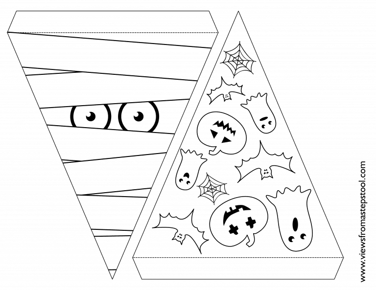 Printable Halloween Bunting Craft for Kids to Color - Views From a Step ...