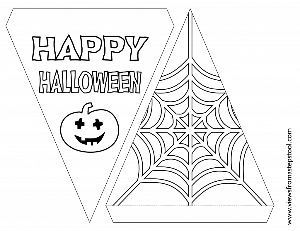 Printable Halloween Bunting Craft For Kids To Color Views From A Step 