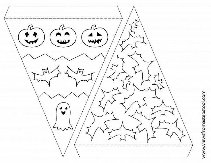 Printable Halloween Bunting Craft for Kids to Color - Views From a Step ...
