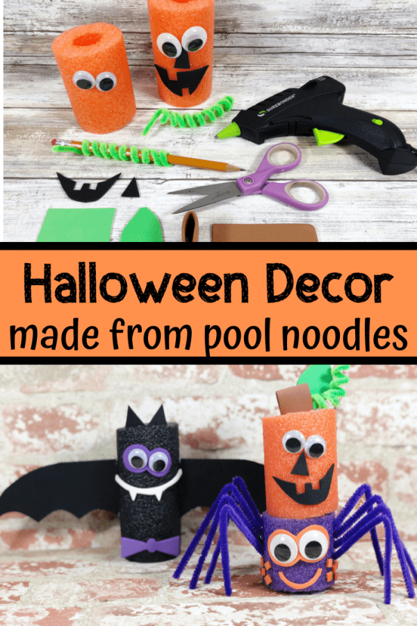 Halloween Pool Noodle Craft: Spider, Bat & Jack o' Lantern - Views From ...