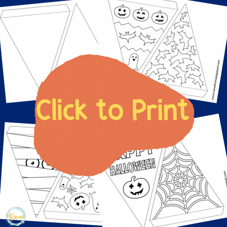 Printable Halloween Bunting Craft for Kids to Color - Views From a Step ...