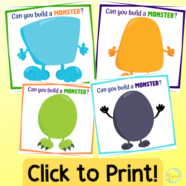 Build a Monster Playdough Mats to Print - Views From a Step Stool