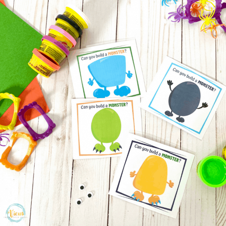 Build a Monster Playdough Mats to Print - Views From a Step Stool