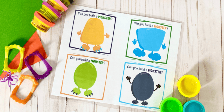 Build a Monster Playdough Mats to Print - Views From a Step Stool
