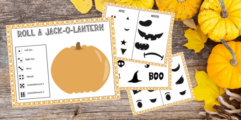 Roll a Jack O Lantern Printable Game - Views From a Step Stool