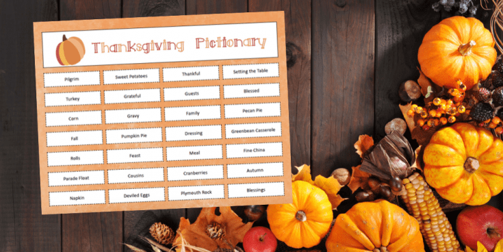 Thanksgiving Pictionary Printable Game for Families - Views From a Step ...