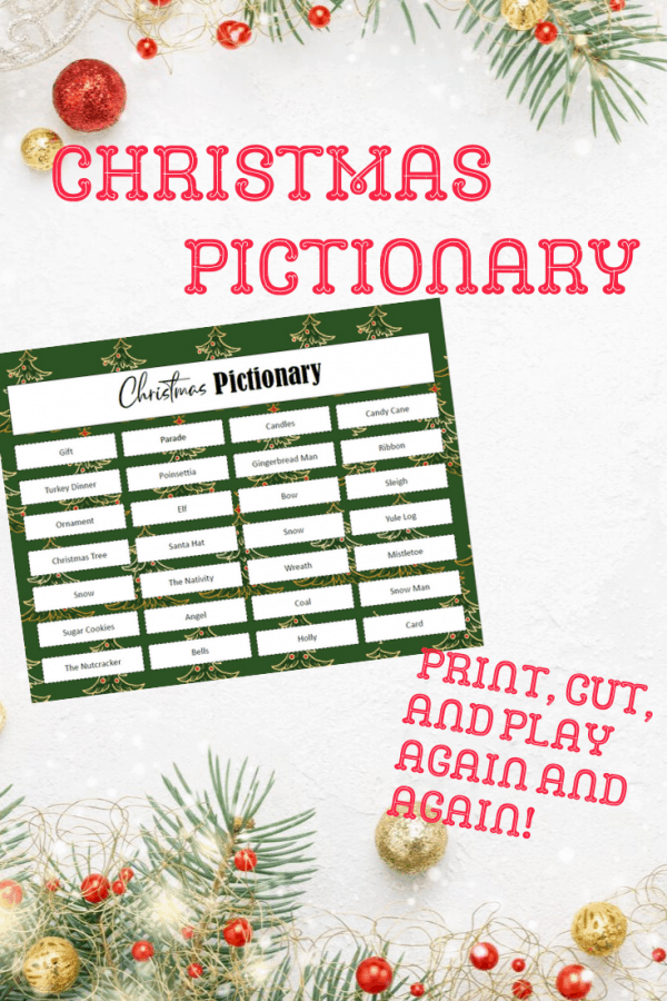 Christmas Printable Pictionary Game for Families - Views From a Step Stool