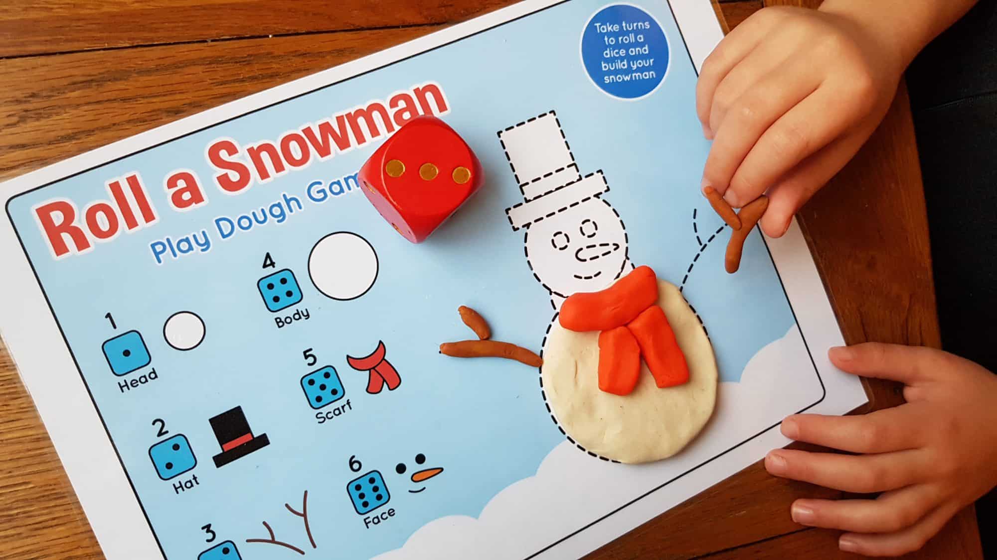 Roll a Snowman Playdough Mat for Kids - Views From a Step Stool