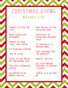 Christmas Giving Activities: Printable Bucket List and Tracker - Views ...